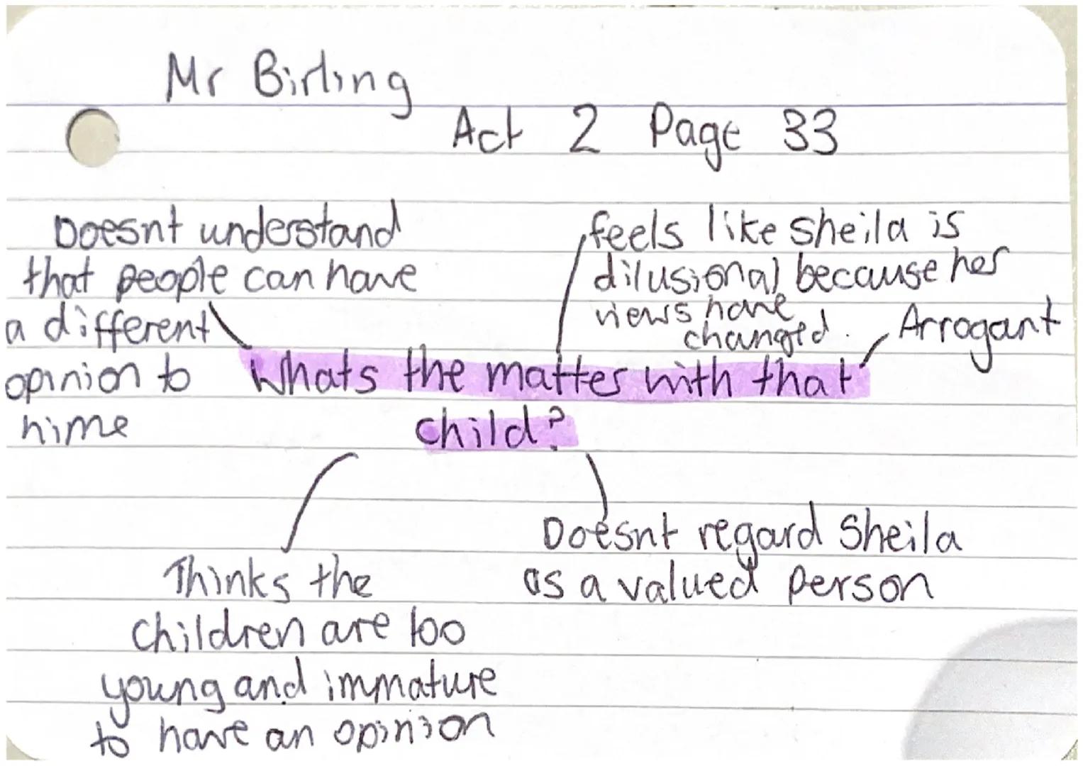 Mr Birling Quotes and Analysis for Kids (English Literature) - Knowunity