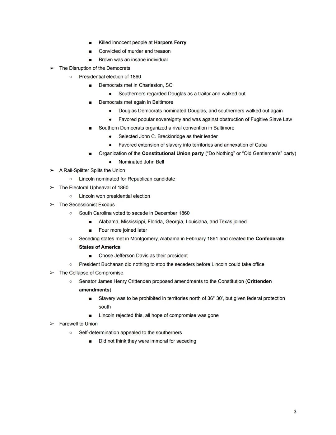 Easy APUSH Chapter 19: Drifting Toward Disunion Notes & Answers (AP US ...