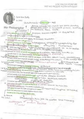 GCSE Poppies Poem Analysis and Annotations by Jane Weir (English ...