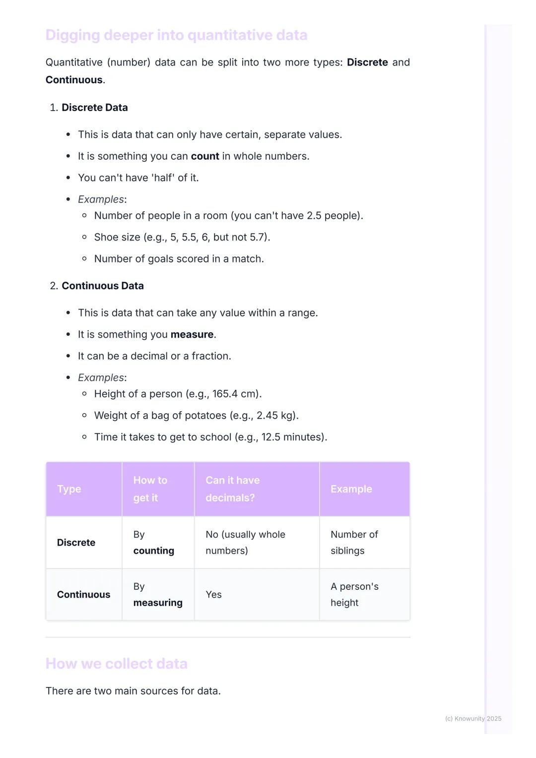 Understanding Data: Types and Collection Methods (Mathematics) as PDF - Knowunity