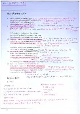 GCSE Poppies Poem Analysis and Annotations by Jane Weir (English ...