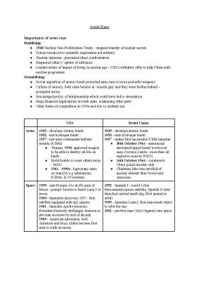 Cold War Timeline and Events - Knowledge Organiser for KS2, KS3, GCSE ...