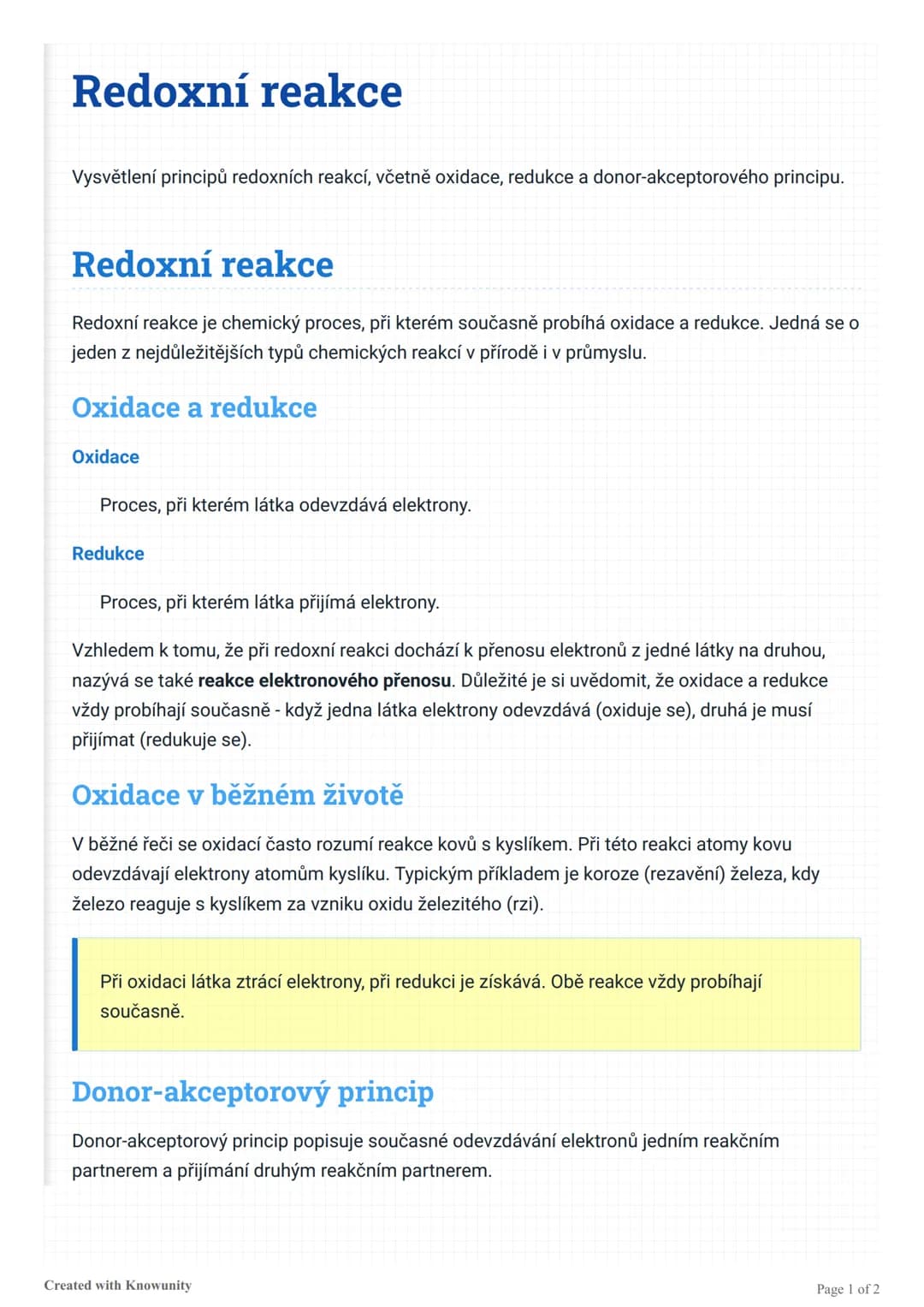 Pochopení redoxních reakcí: oxidace a redukce jednoduše (Chemie ...